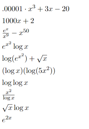 Solved .00001 · 2° + 3x – 20 1000.x + 2 er 250 .29 log 2 | Chegg.com