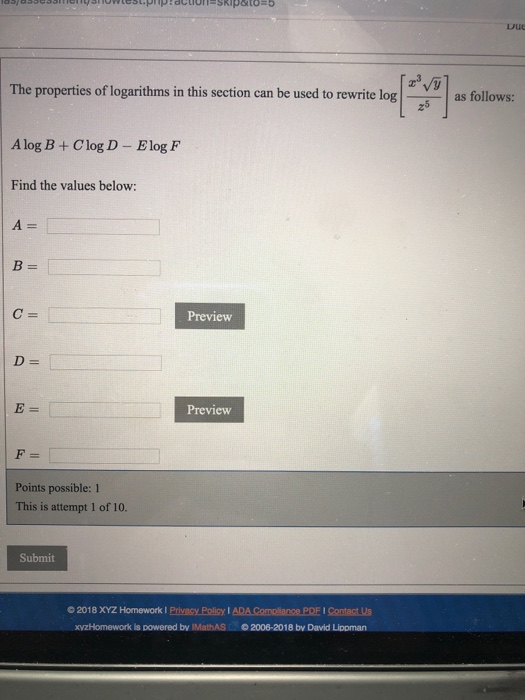 Solved Lue The properties of logarithms in this section can | Chegg.com