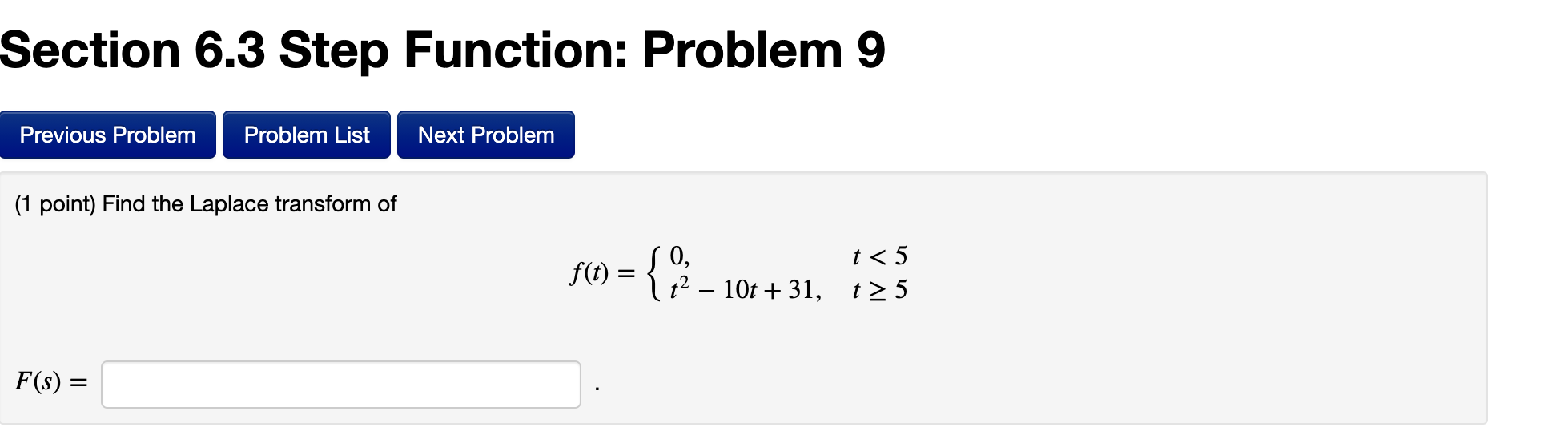 Solved Section 6 3 Step Function Problem 9 Previous Problem