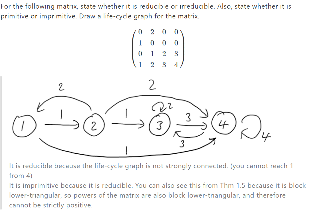 Solved For the following matrix, state whether it is | Chegg.com