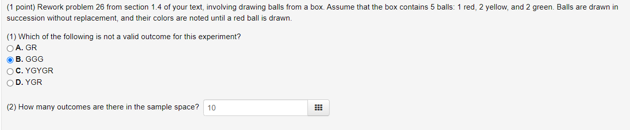Solved (1 point) Rework problem 26 from section 1.4 of your | Chegg.com