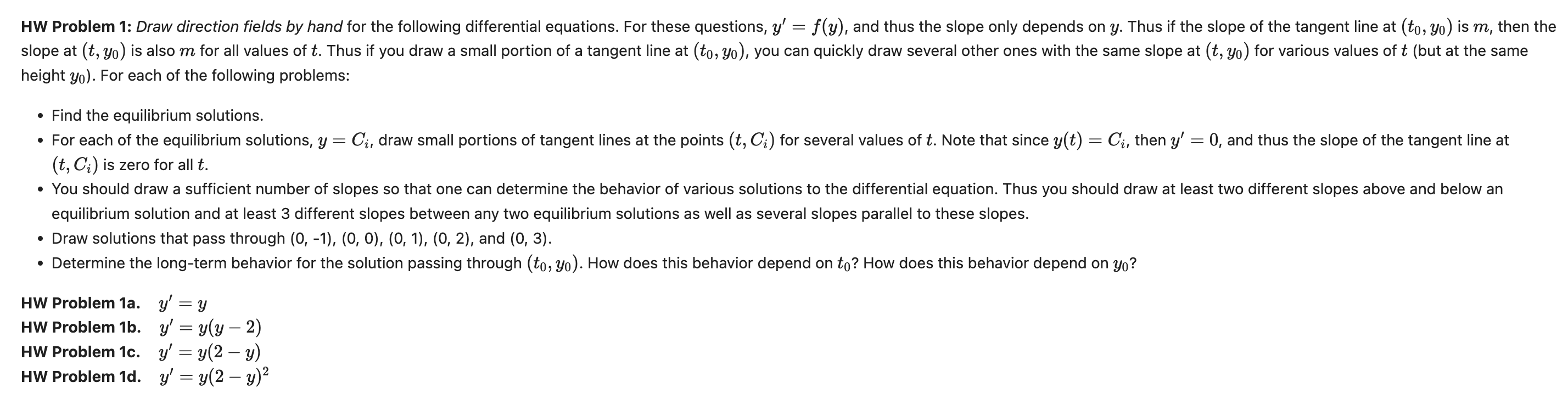 Solved height y0 ). For each of the following problems: - | Chegg.com