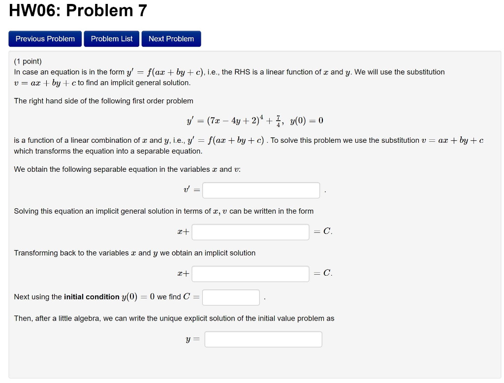 Solved HW06: Problem 7 Problem List Previous Problem Next | Chegg.com