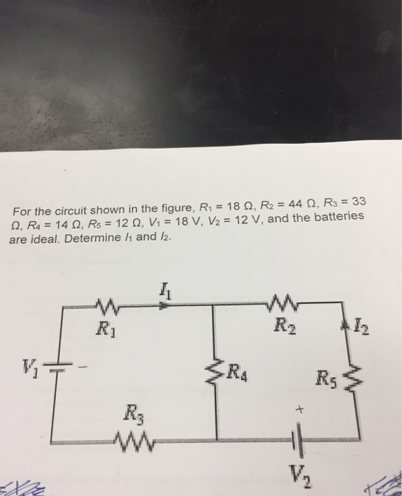 Solved For the circuit shown in the figure, R1-18 Ω, R2 = 44 | Chegg.com