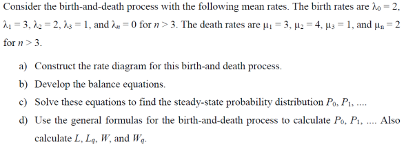 Solved Consider the birth-and-death process with the | Chegg.com