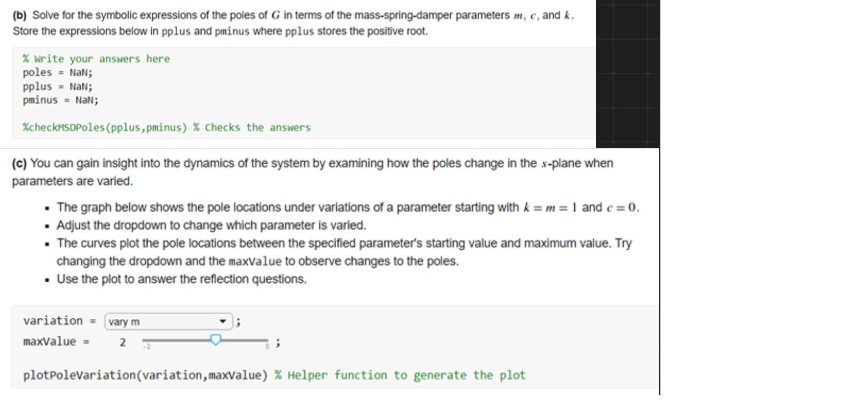 Exercise. Mass-spring-damper analysis You can analyze | Chegg.com