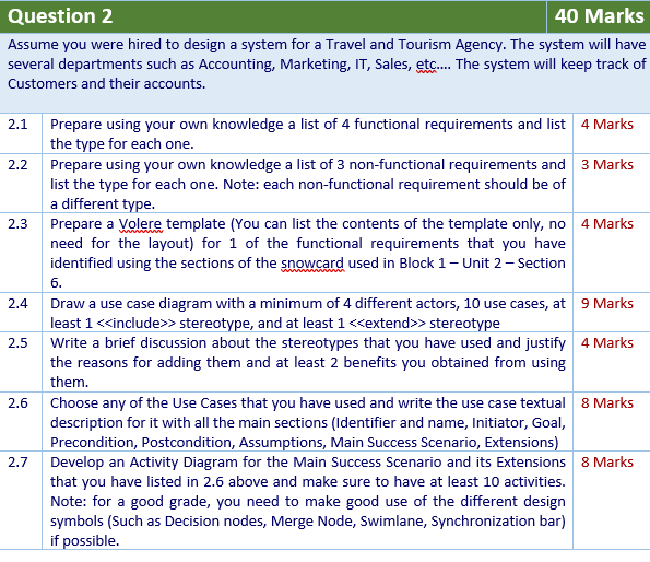 Solved Question 2 40 Marks Assume you were hired to design a | Chegg.com