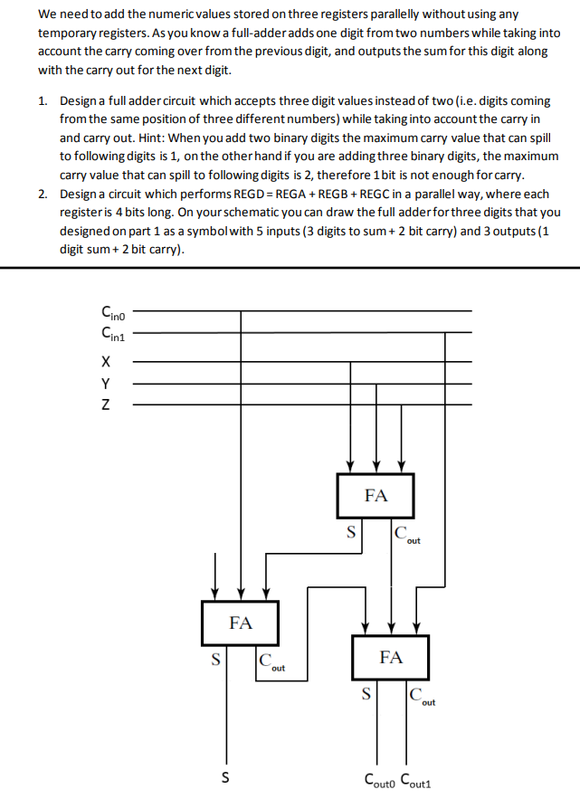Solved We need to add the numeric values stored on three | Chegg.com
