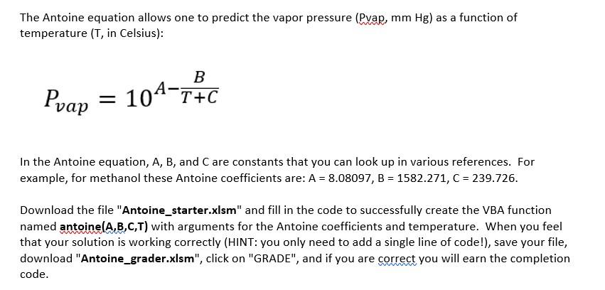 Solved (General) antoine Option Explicit 7 m Function | Chegg.com