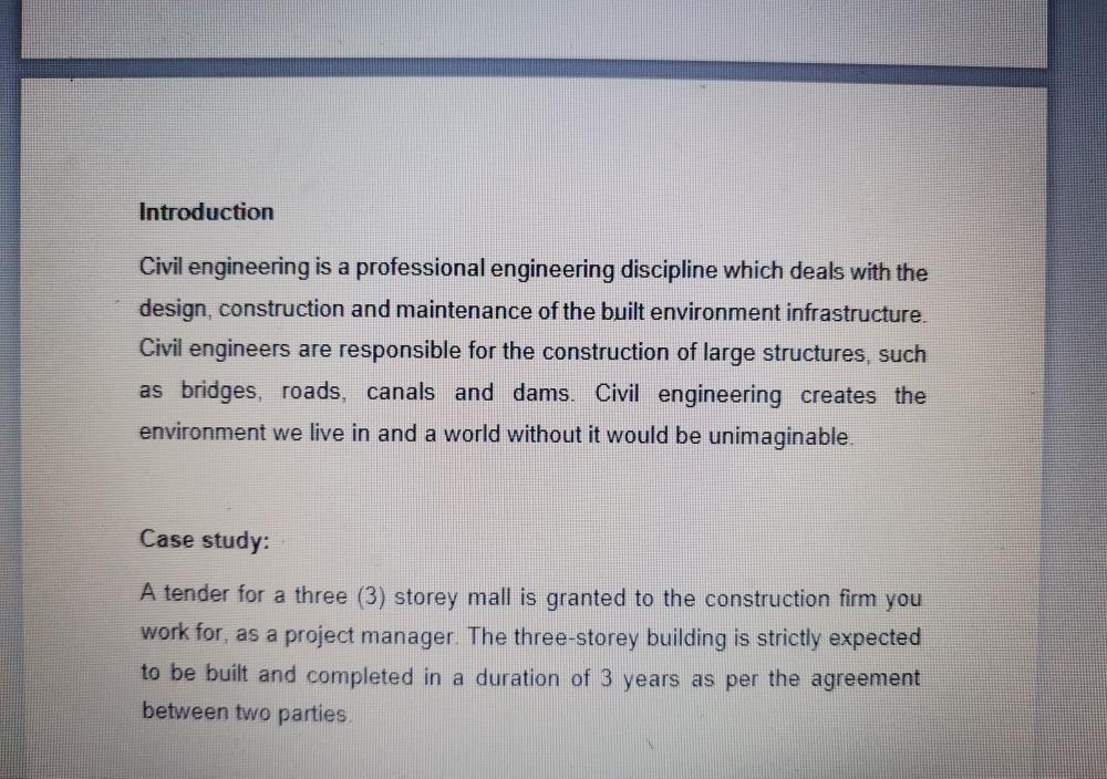 Solved Introduction Civil engineering is a professional | Chegg.com