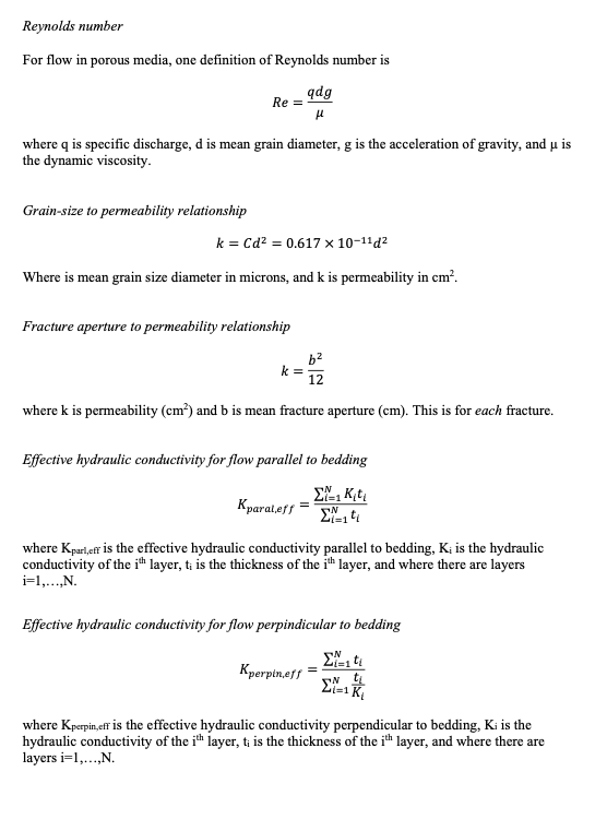 Solved Reynolds number For flow in porous media, one | Chegg.com