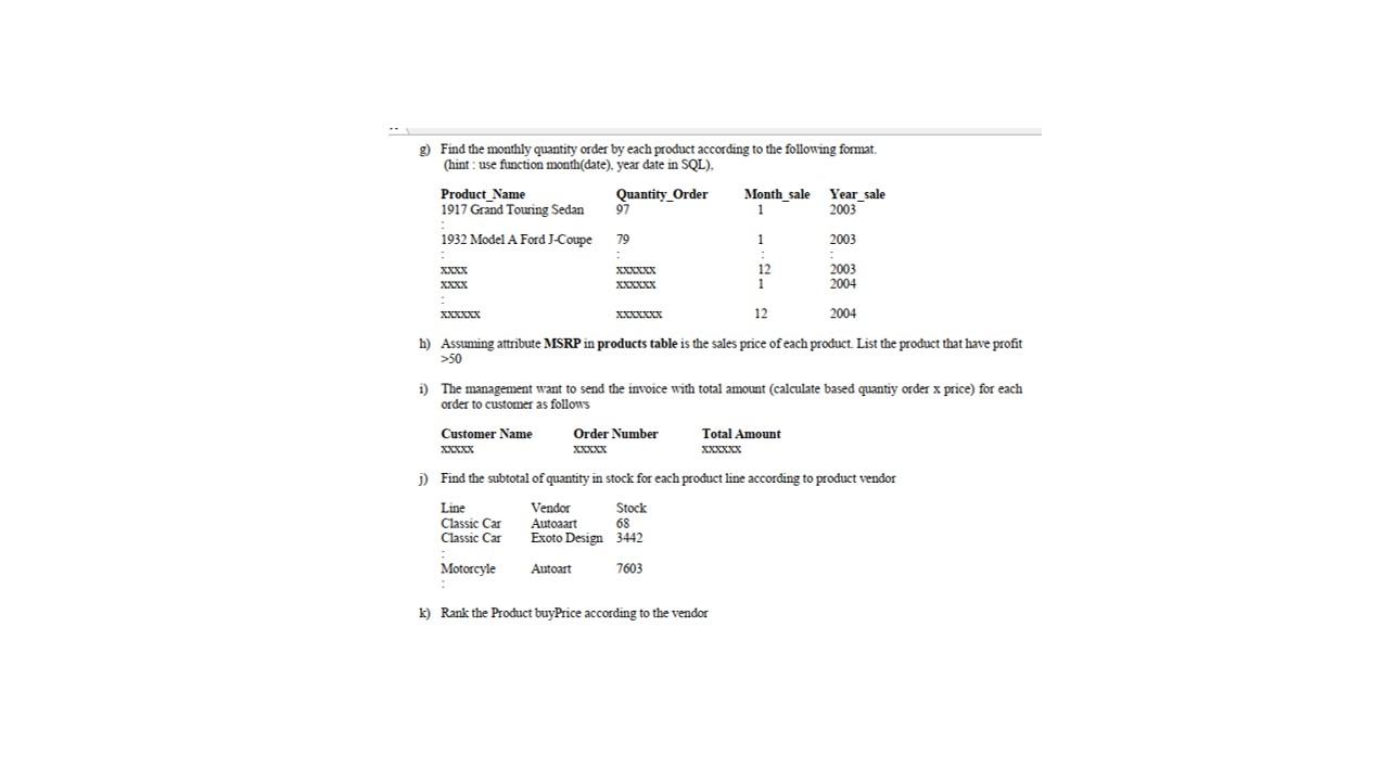 Solved productlines *product Code productLine | Chegg.com