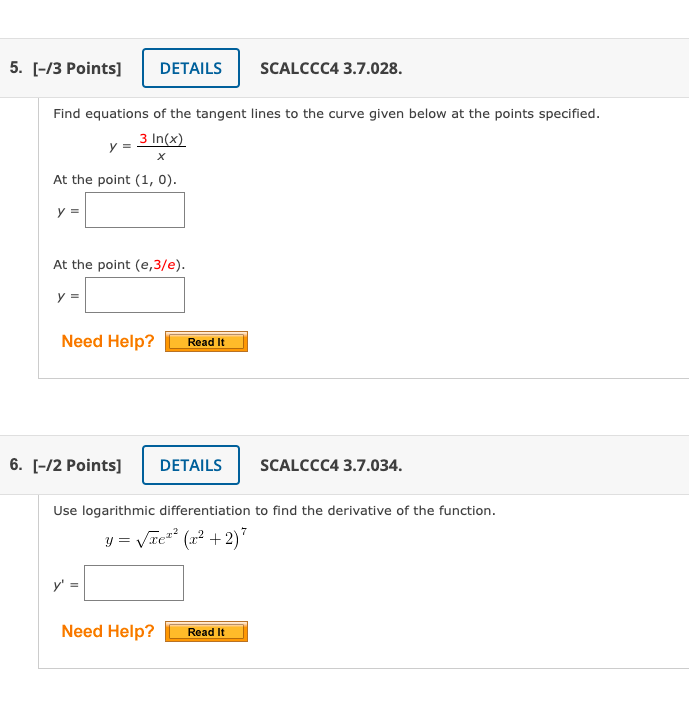 Solved Find equations of the tangent lines to the curve | Chegg.com