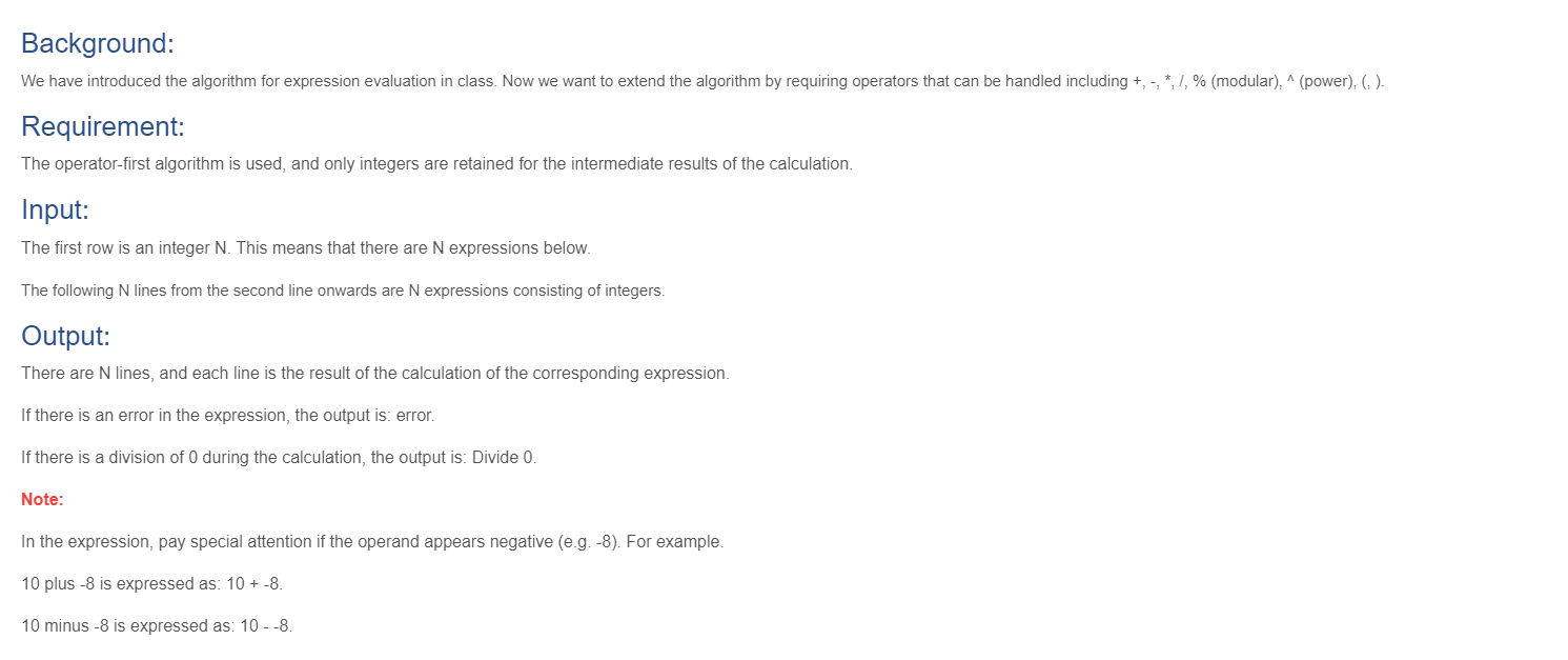 Background: Requirement: The operator-first algorithm | Chegg.com