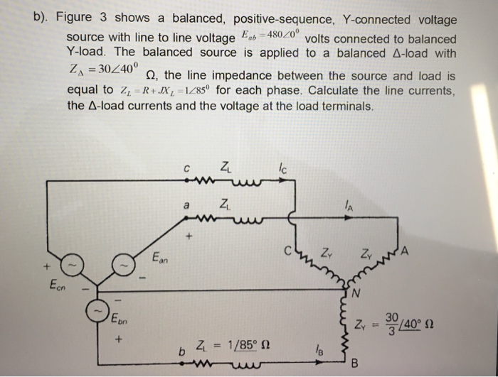 Solved Shows a balanced, positive-sequence. Y-connected | Chegg.com