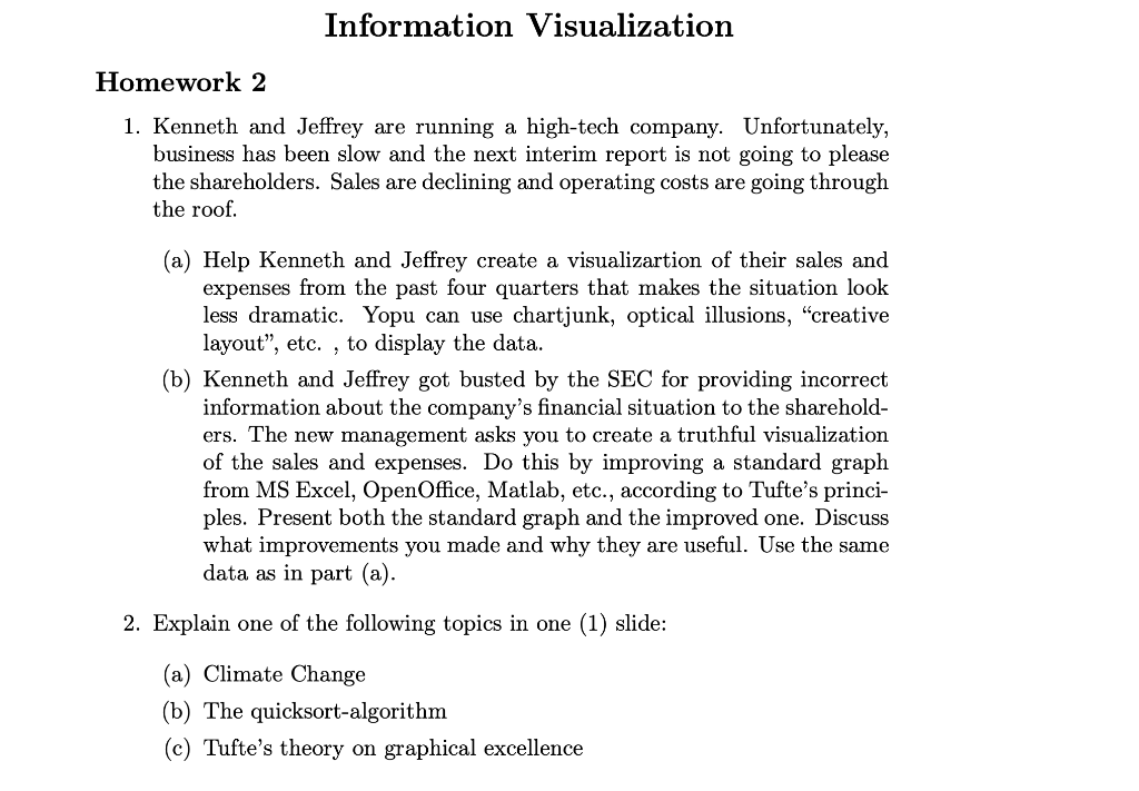 Information Visualization Homework 2 1. Kenneth and | Chegg.com
