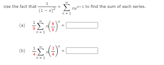 Solved Use the fact that nxn-1 to find the sum of each | Chegg.com