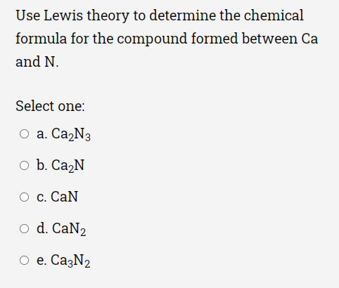 Solved Use Lewis theory to determine the chemical formula | Chegg.com