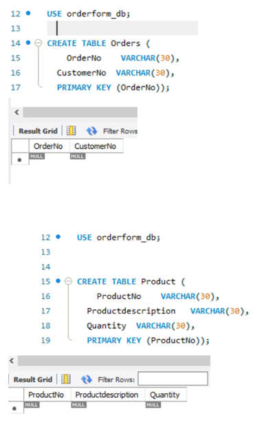 Solved 3 Ե Ե Ի Ե Ց 14. 12. USE order form_db; 13 CREATE | Chegg.com