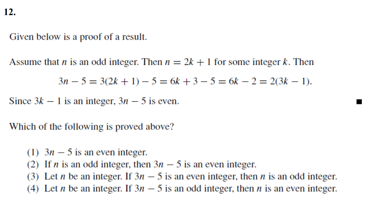 Solved Given below is a proof of a result. Assume that n is | Chegg.com