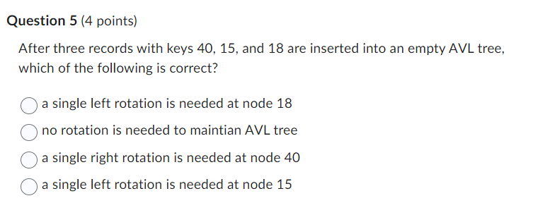 Solved After three records with keys 40,15 , and 18 are | Chegg.com