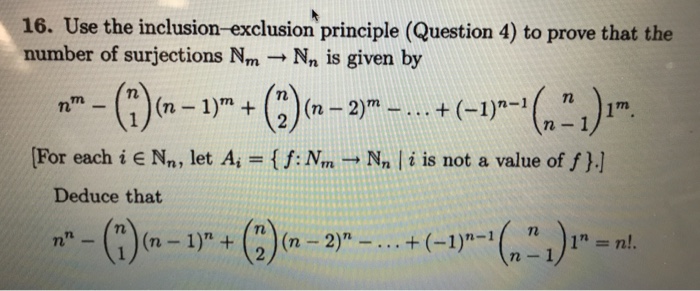 Solved 16. Use the inclusion-exclusion principle (Question | Chegg.com