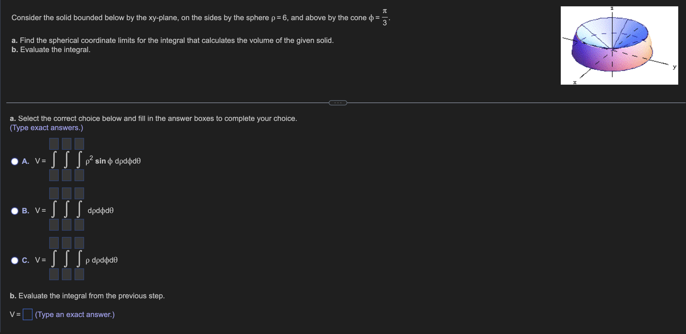 Solved Consider the solid bounded below by the xy-plane, on | Chegg.com
