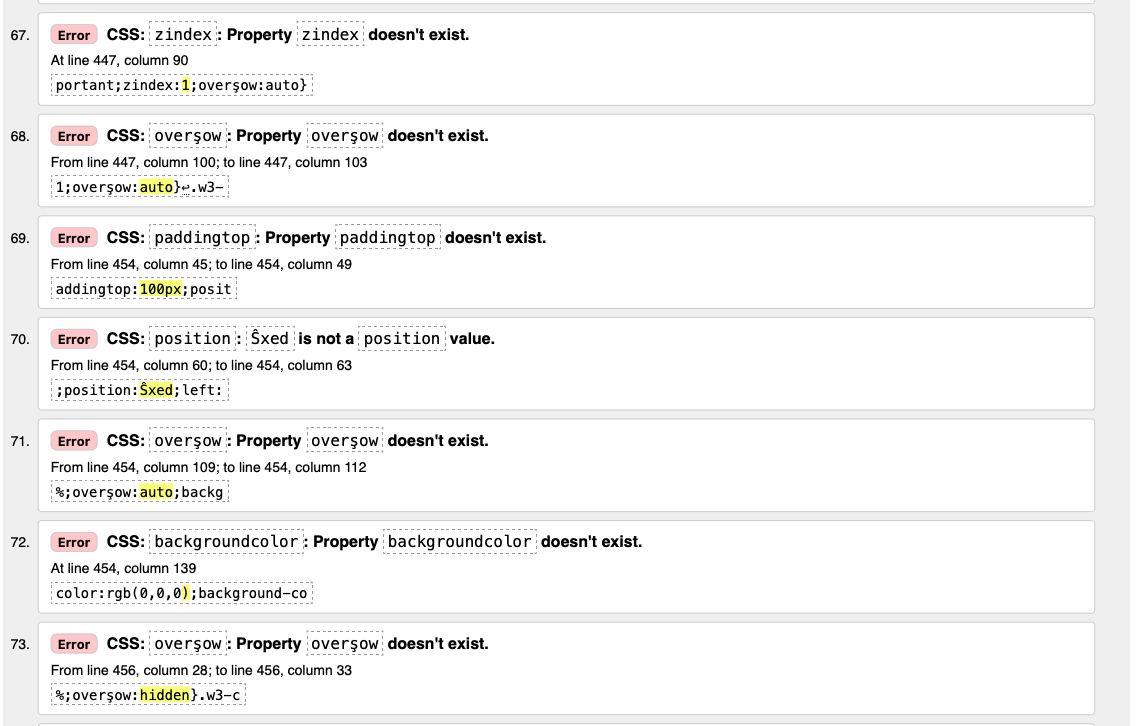 Solved * Fix all the validation errors.