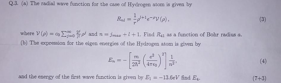 Solved Rnl=r1ρl+1e−ρV(ρ), where V(ρ)=c0∑j=0∞j!2jρj and | Chegg.com