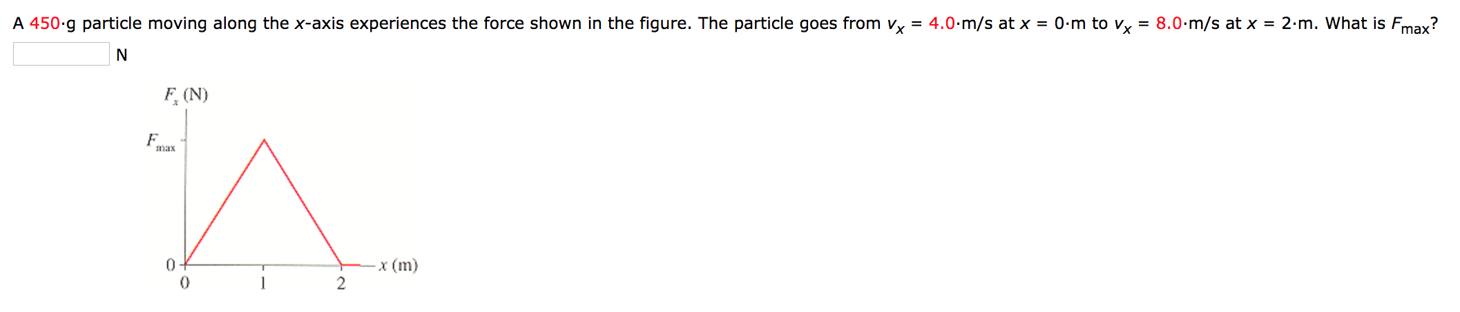 Solved A 450.g particle moving along the x-axis experiences | Chegg.com