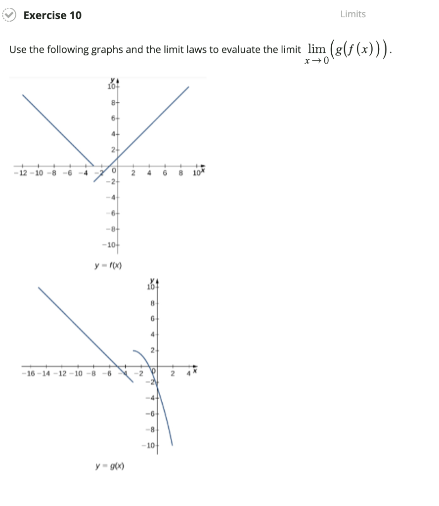 Solved Use the following graphs and the limit laws to | Chegg.com