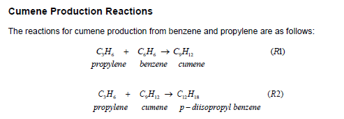 Cumene Production Reactions The reactions for cumene | Chegg.com