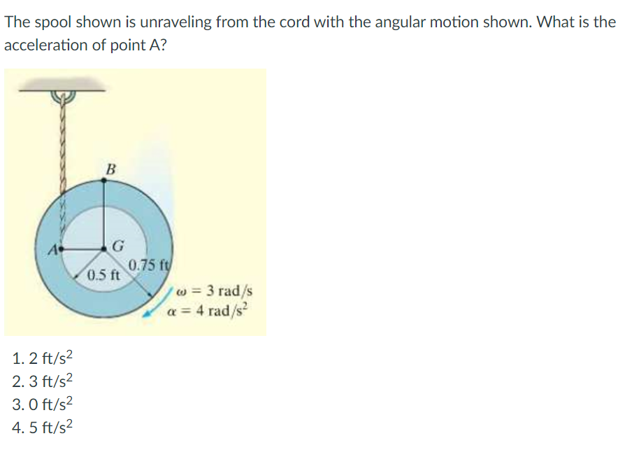 Solved The spool shown is unraveling from the cord with the | Chegg.com