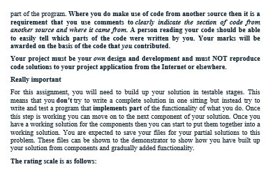 Solved part of the program. Where you do make use of code | Chegg.com