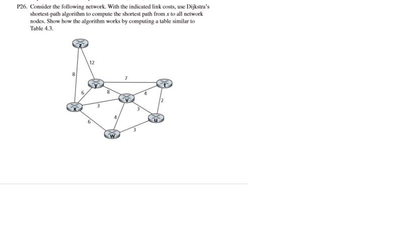 Solved P26 Consider The Following Network With The