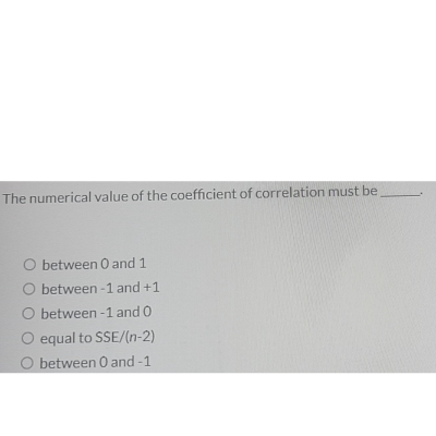 Solved The numerical value of the coefficient of correlation | Chegg.com