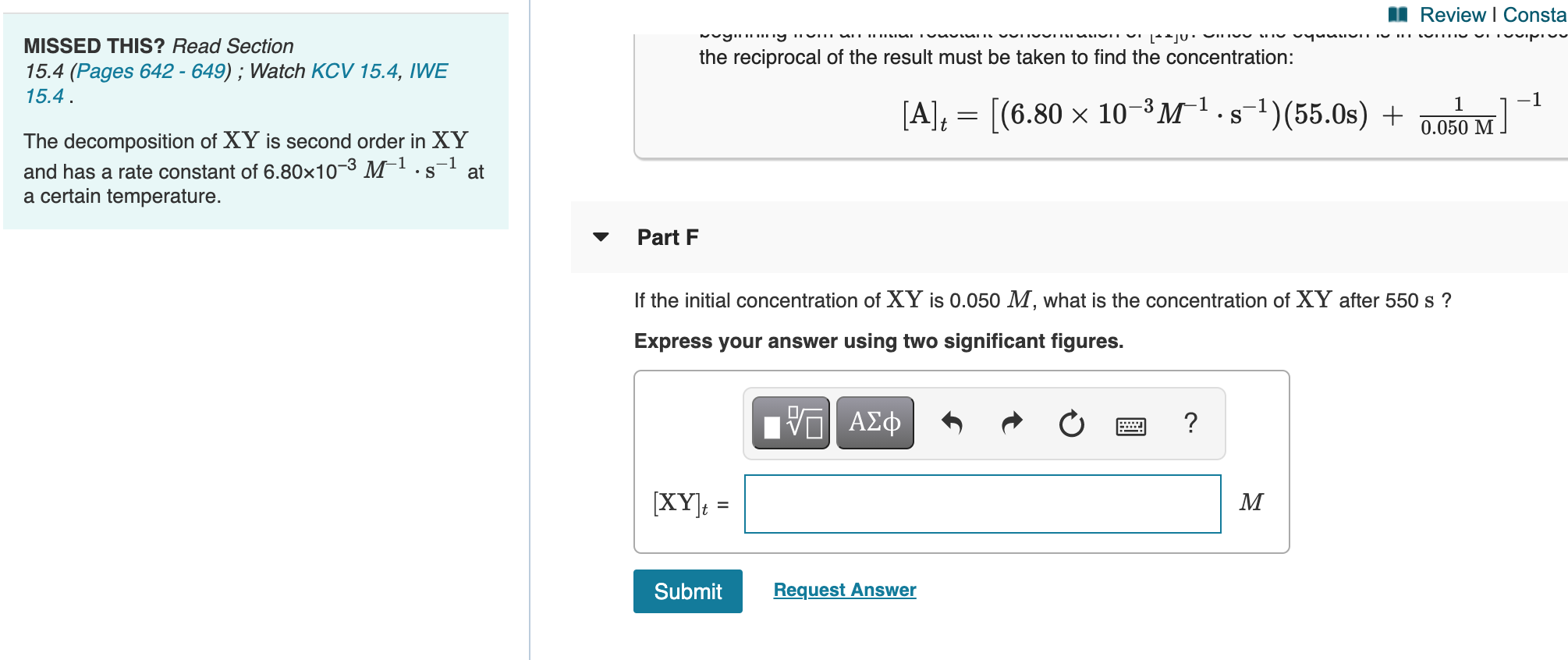 Solved Review Constants eriodic Table Correct MISSED THIS? | Chegg.com