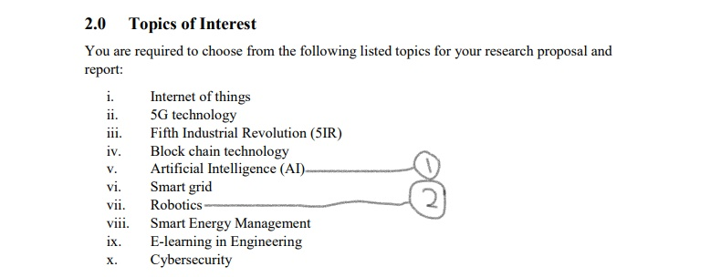 Solved 2.0 Topics of Interest You are required to choose | Chegg.com