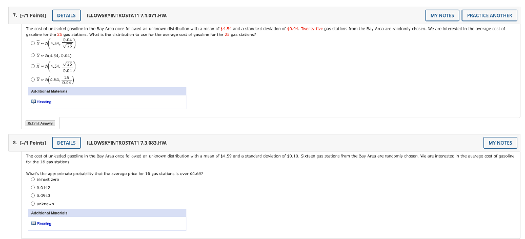 Solved 7. [-/1 Points] DETAILS ILLOWSKYINTROSTAT1 | Chegg.com