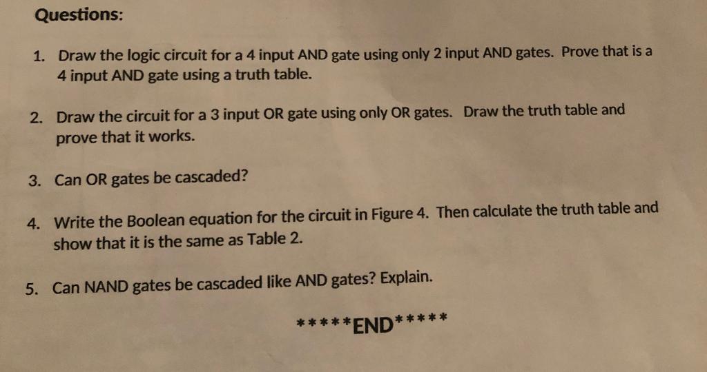 Solved 1. Draw the logic circuit for a 4 input AND gate | Chegg.com