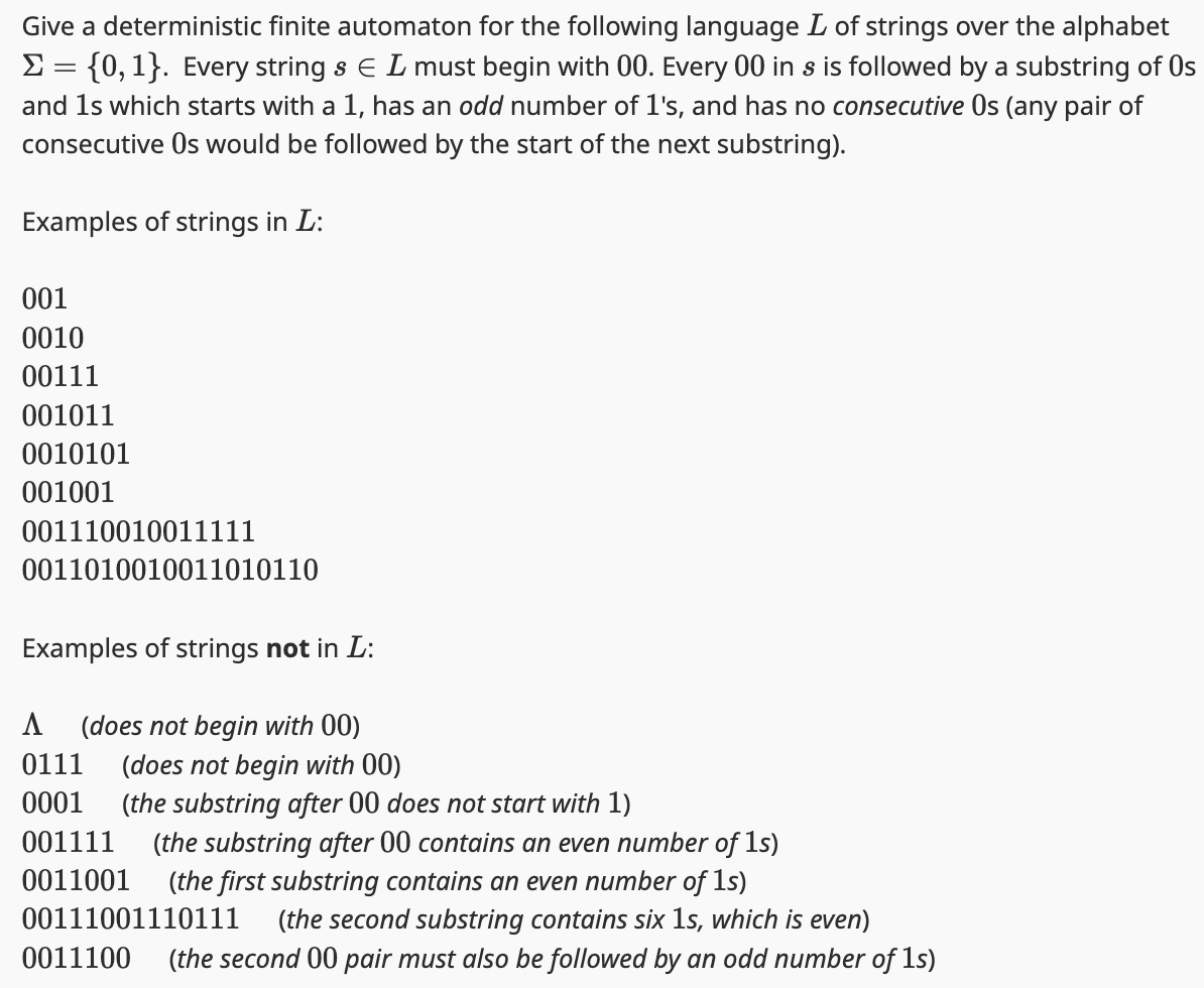 Solved Give a deterministic finite automaton for the | Chegg.com