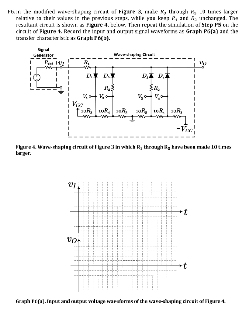 P6. In the modified wave-shaping circuit of Figure 3, | Chegg.com