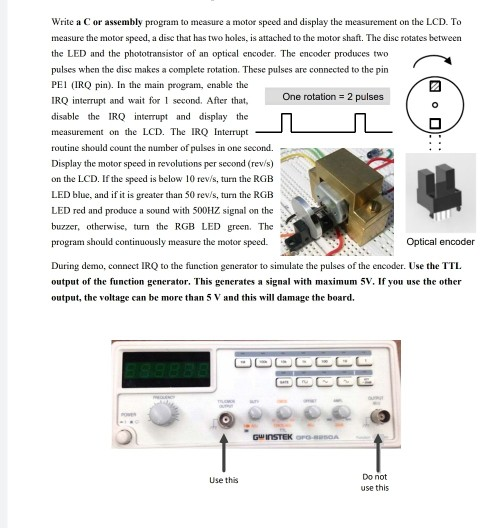 (Solved) : Write C Assembly Program Measure Motor Speed Display ... (Solved) : Write C Assembly Program Measure Motor Speed Display ...
