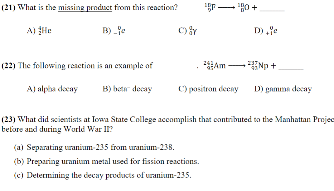 Solved (21) ﻿What is the missing product from this | Chegg.com