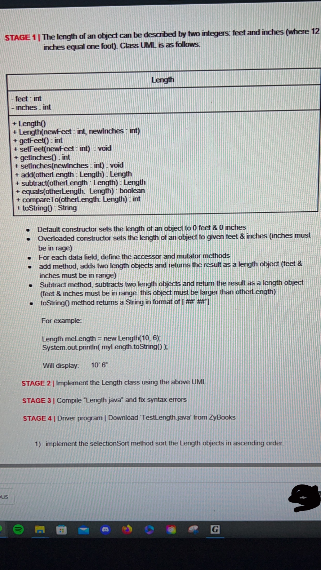Solved STAGE 1 I The length of an object can be described by | Chegg.com