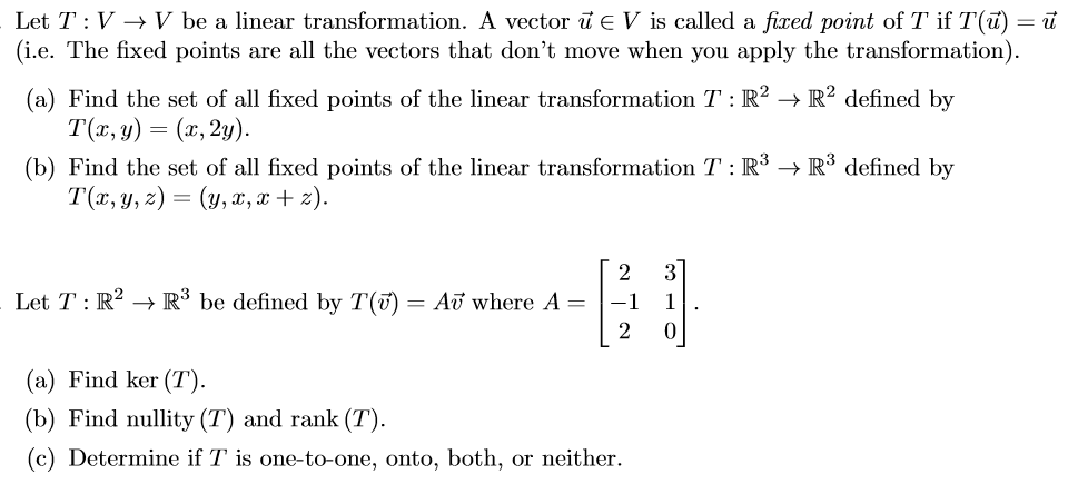 Solved - Let T:V → V be a linear transformation. A vector ūE | Chegg.com