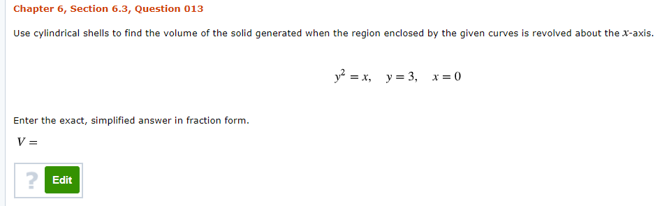 Solved Chapter 6, Section 6.3, Question 013 Use cylindrical | Chegg.com