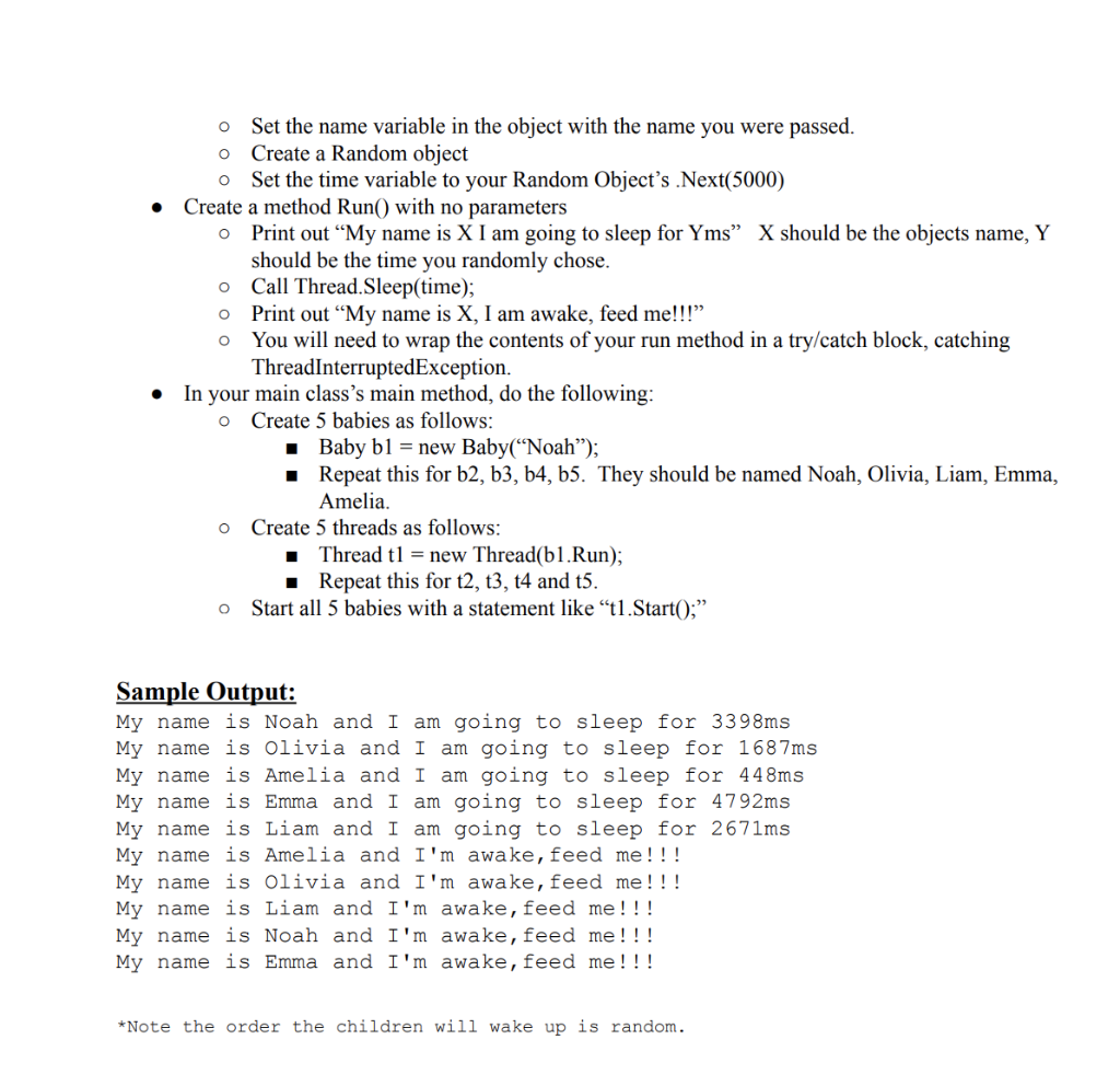 Solved Objective: Using Runnable to employ Multithreading in | Chegg.com