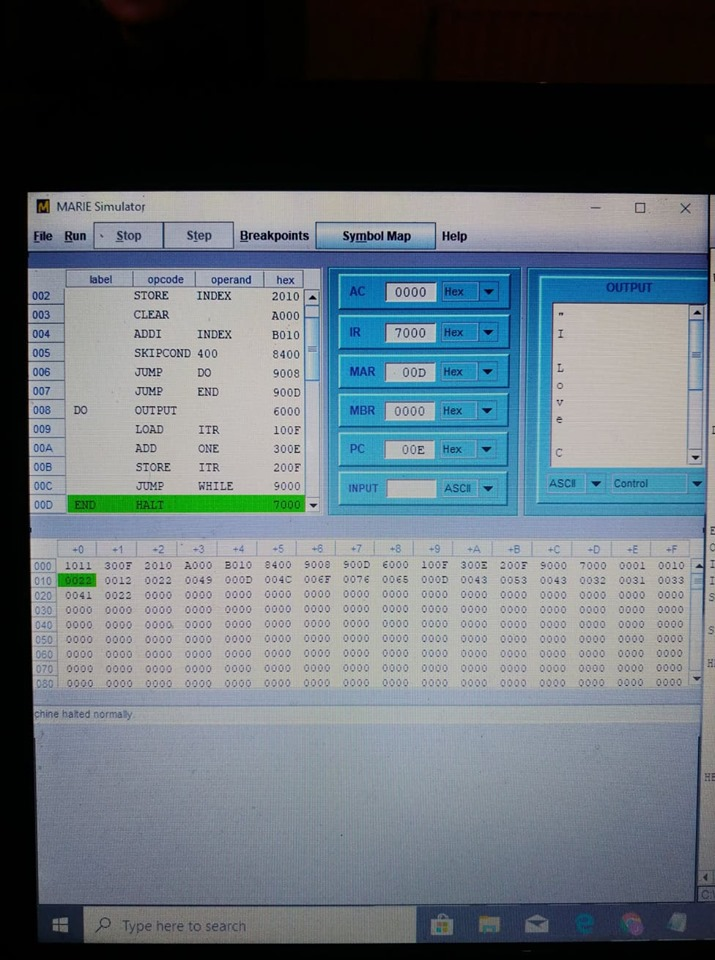 Solved Ox M Marie Simulator File Run Stop Step Breakpoints