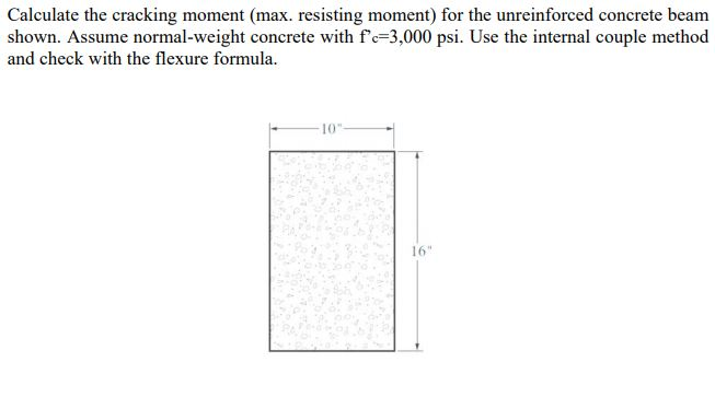 Solved Calculate the cracking moment (max. resisting moment) | Chegg.com
